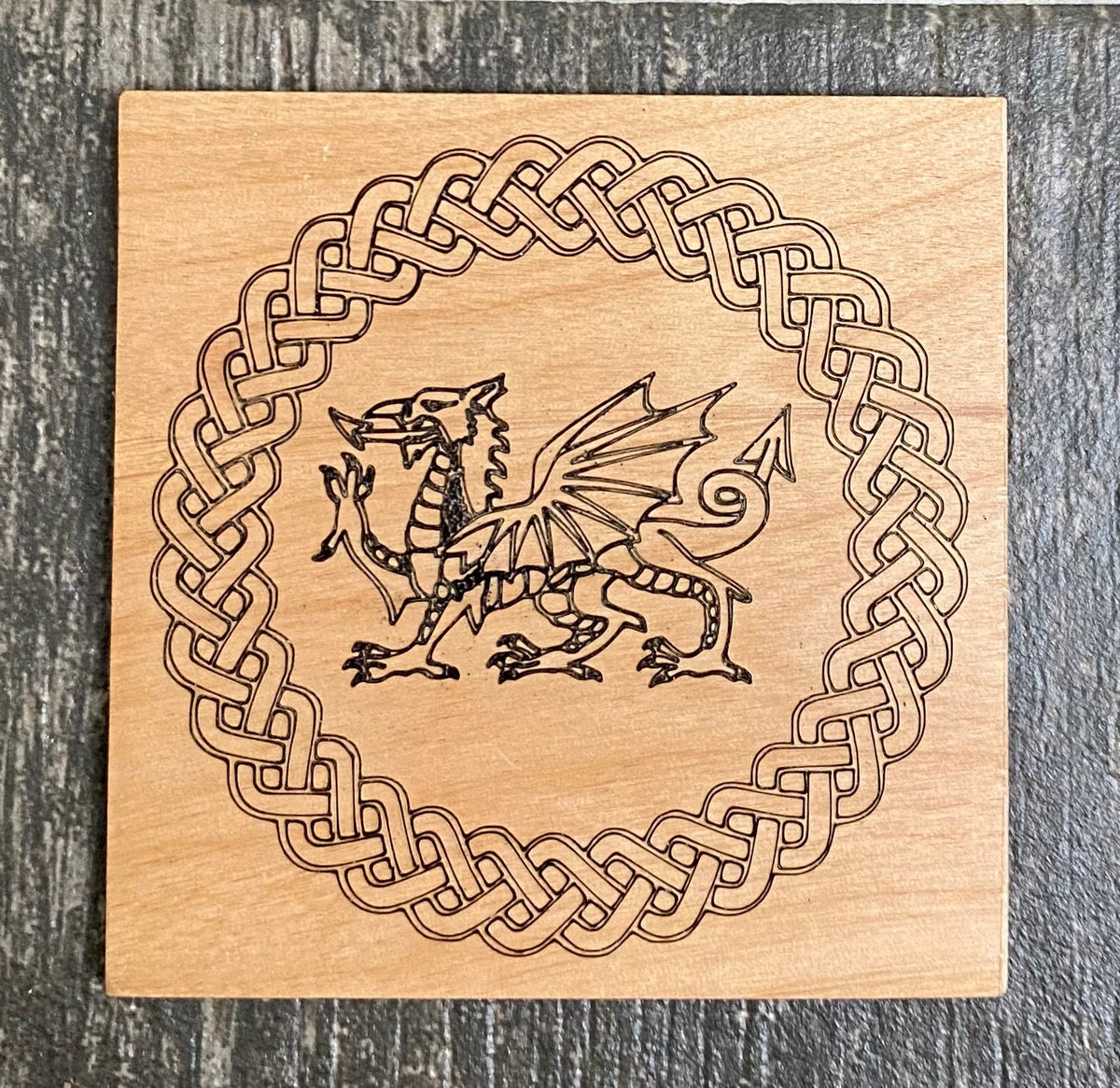 Oak Welsh Dragon Coasters – Heartland Bespoke Gifts